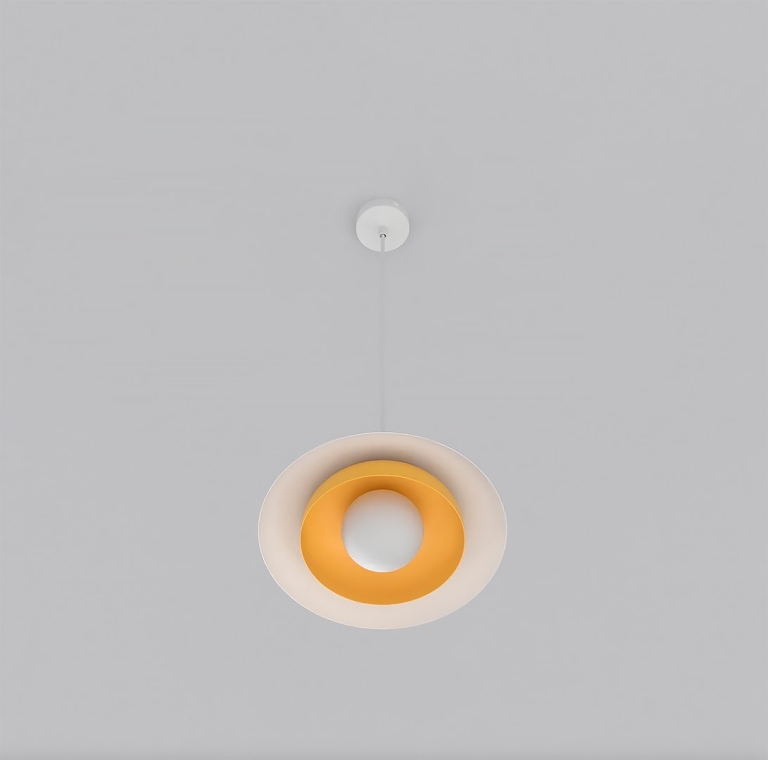 Lampa wisząca z pomarańczowym detalem Arletta